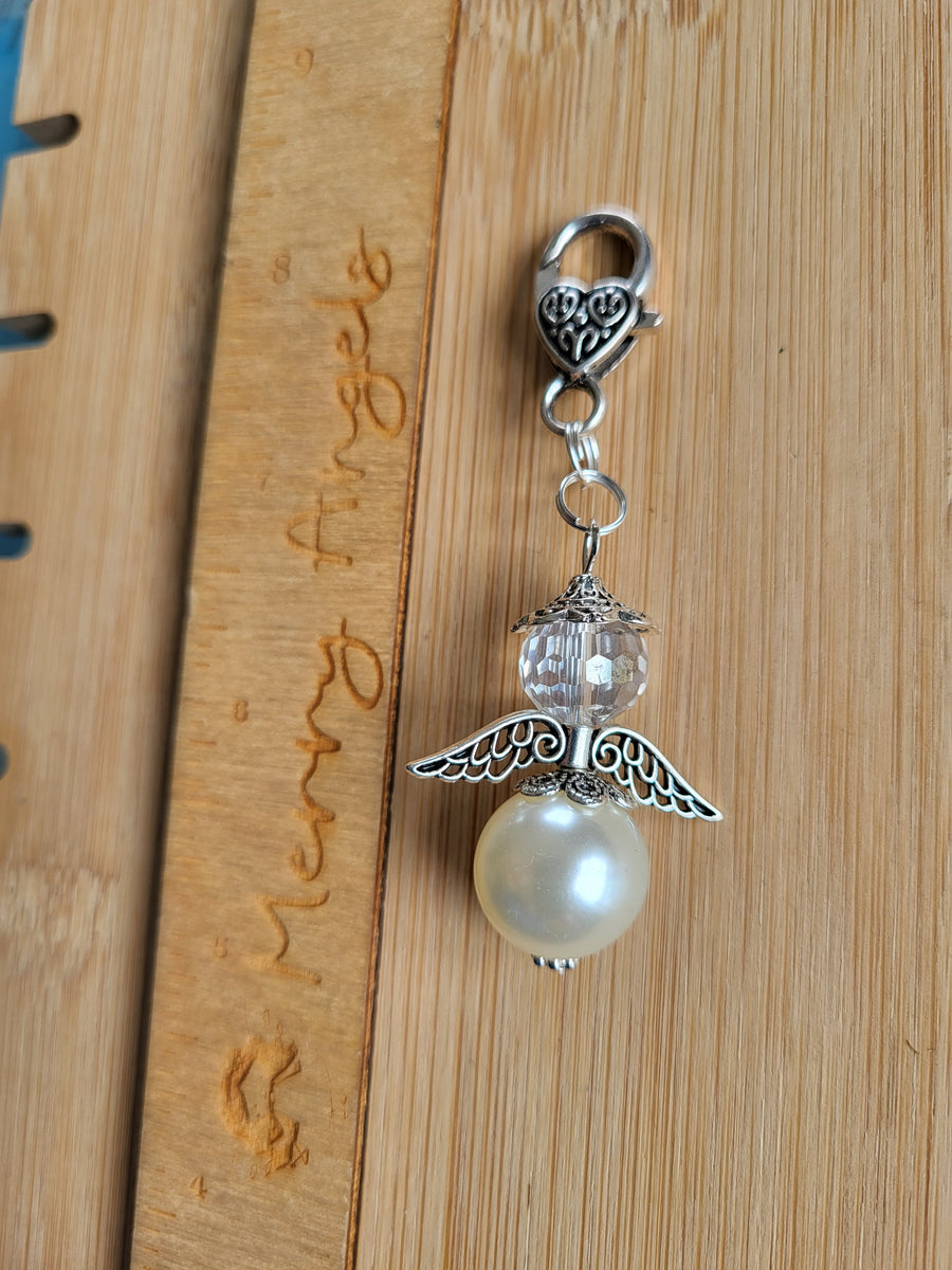 Large Diamond & Pearl Coloured Angel Hug – Merry Angels