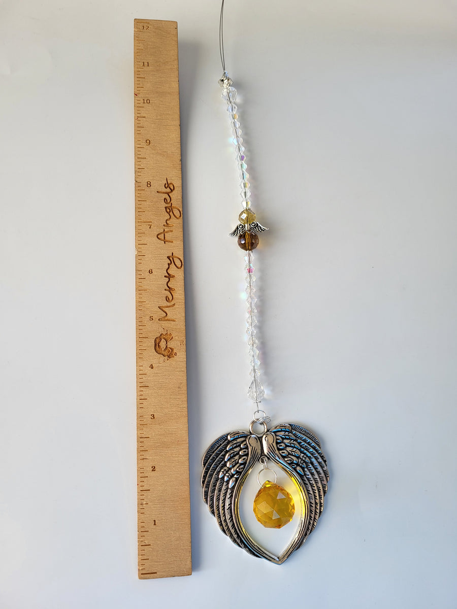 Large Angel Wings with drop Crystal – Merry Angels